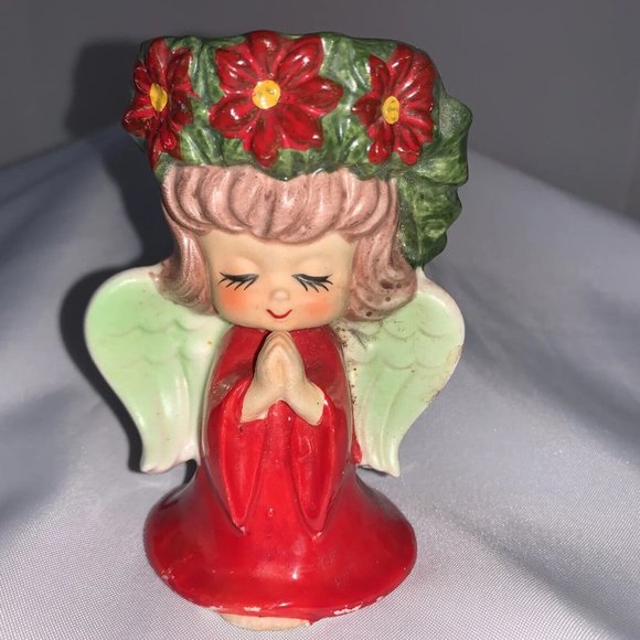 Lefton | Holiday | Vintage Lefton Christmas Praying Angel Candle Holder ...